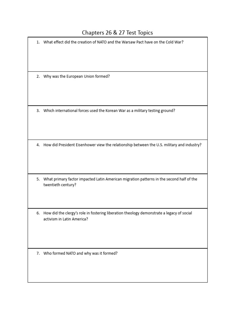 Chapters 26 & Amp 27 Test Topics | PDF