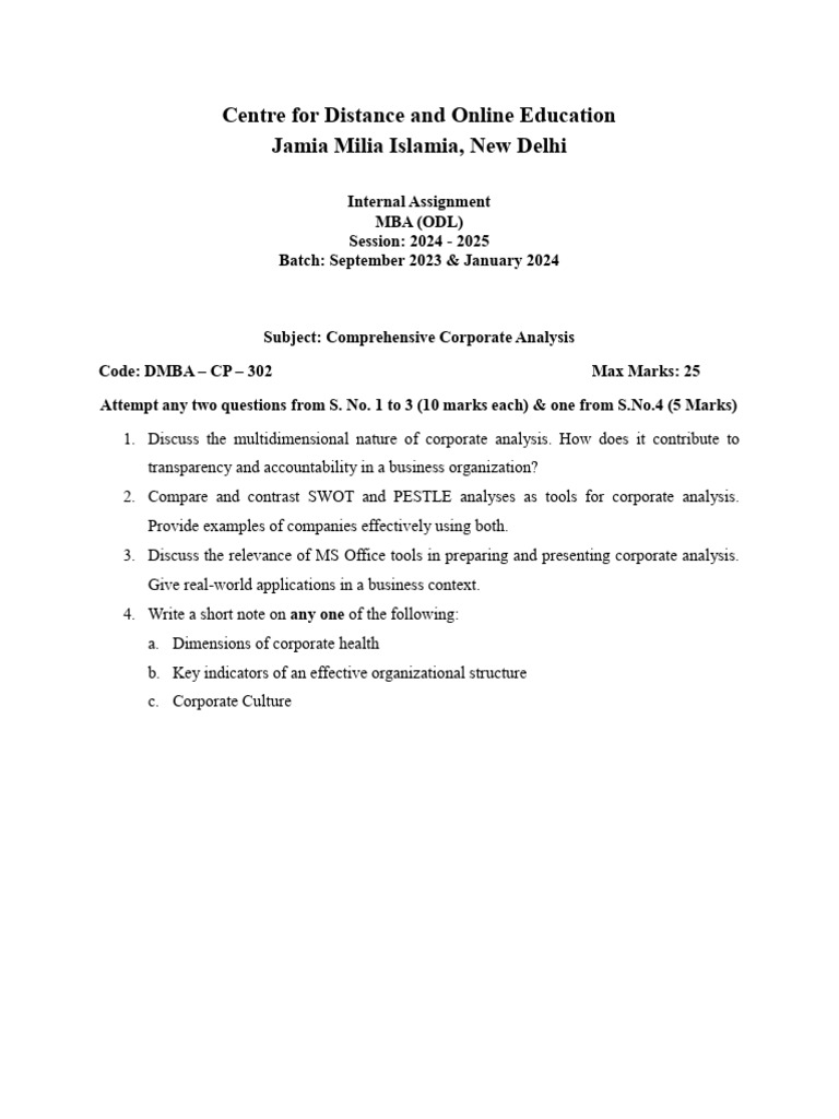 Assignment DMBA CP 302 | PDF