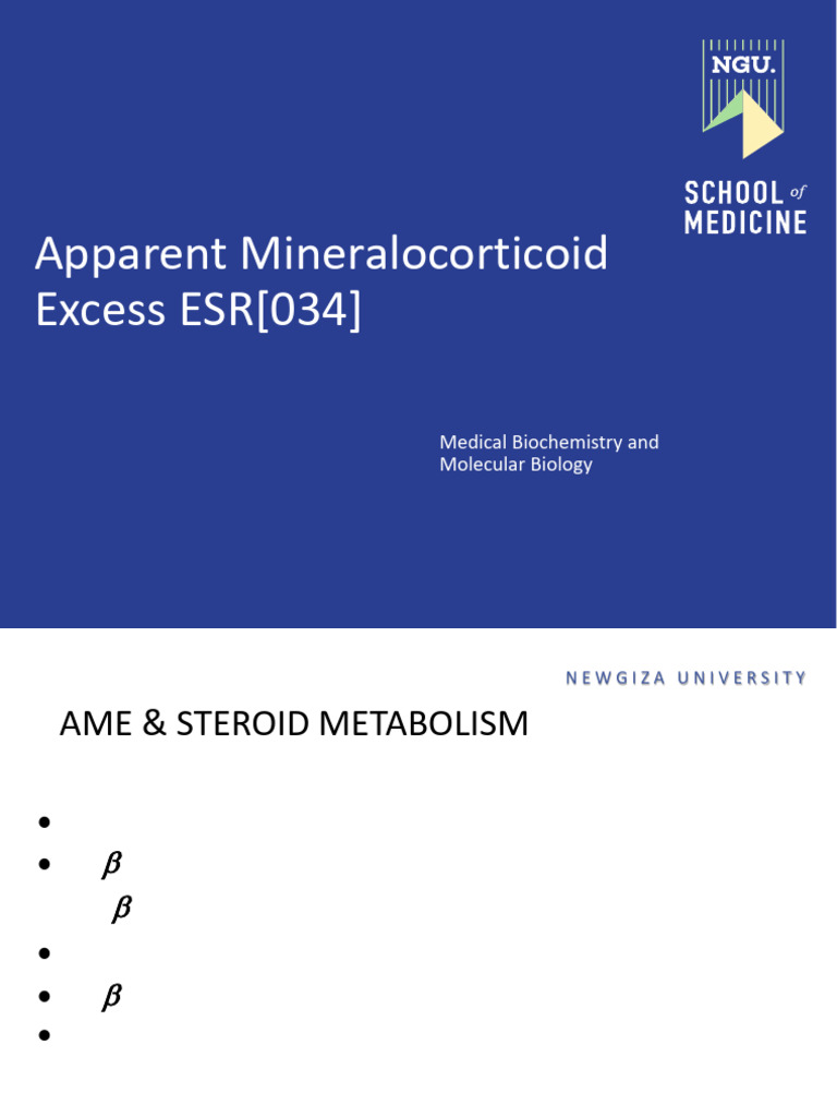 034 Apparent Mineralocorticoid Excess 2024-25 | PDF | Cortisol ...