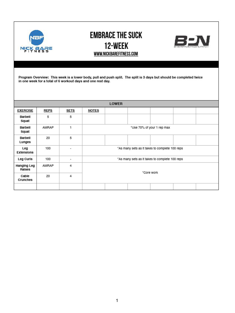 12-Week Full Body Workout Plan | PDF | Aerobic Exercise | Physical Exercise