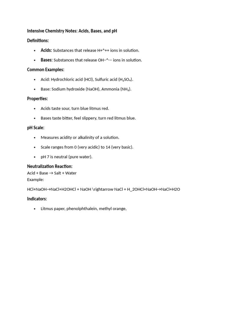 Intensive Chemistry Notes | PDF