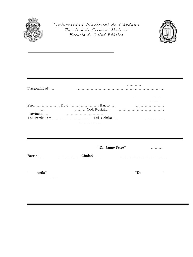 Ficha Preinscripcion MGSS 2025 | PDF