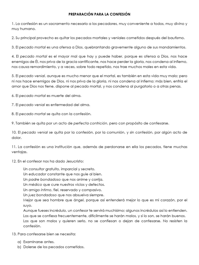 Examen de Conciencia | PDF | Pecado