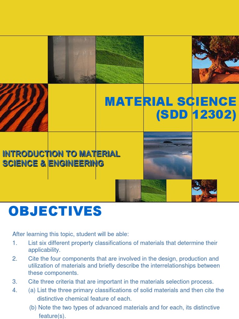 t1 Introduction To Material Science | PDF | Composite Material | Ceramics