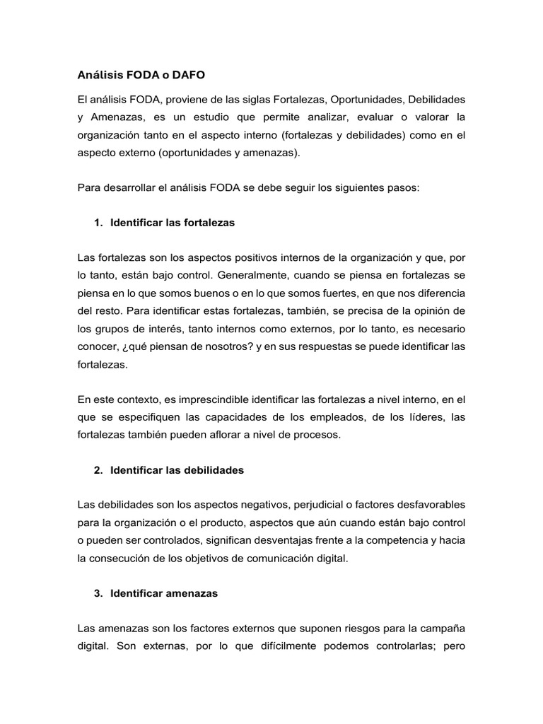 Análisis FODA y PESTEL | PDF | Análisis FODA | Economias
