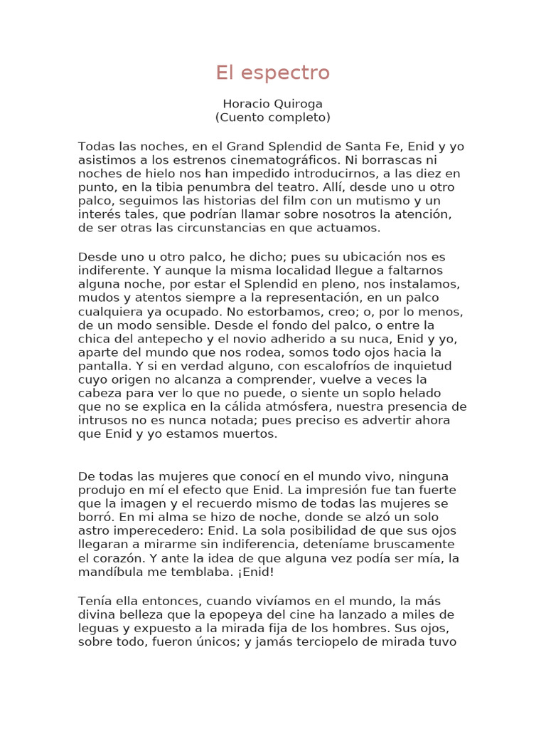 El amor y la muerte en Quiroga | PDF | Amor