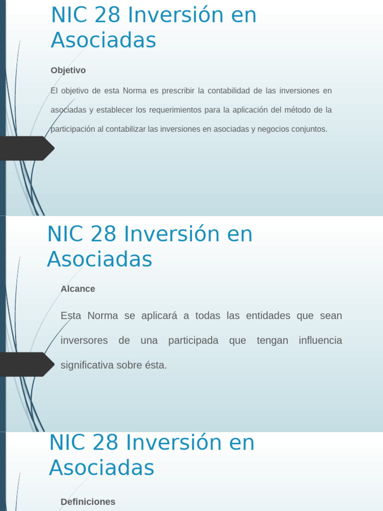 NIC 28 Inversión en Asociadas y Negocios Conjuntos | PDF