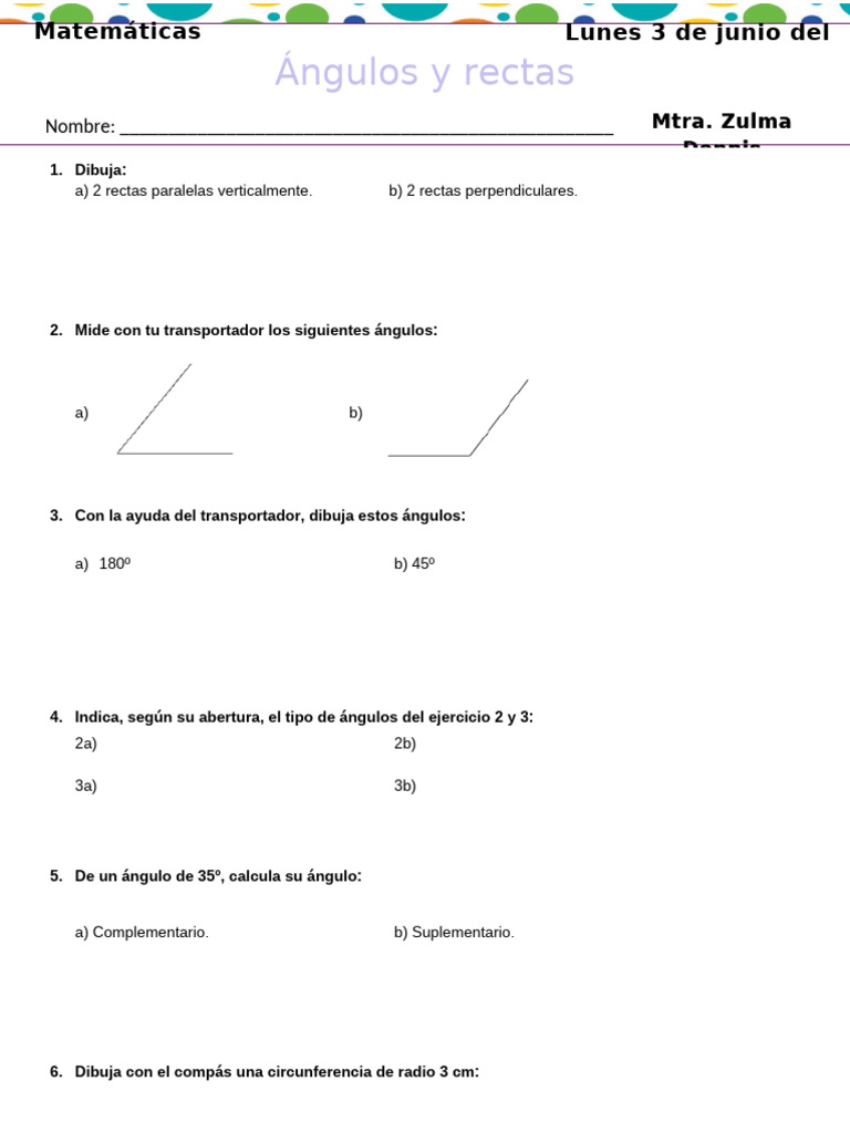 Ángulos y rectas | PDF