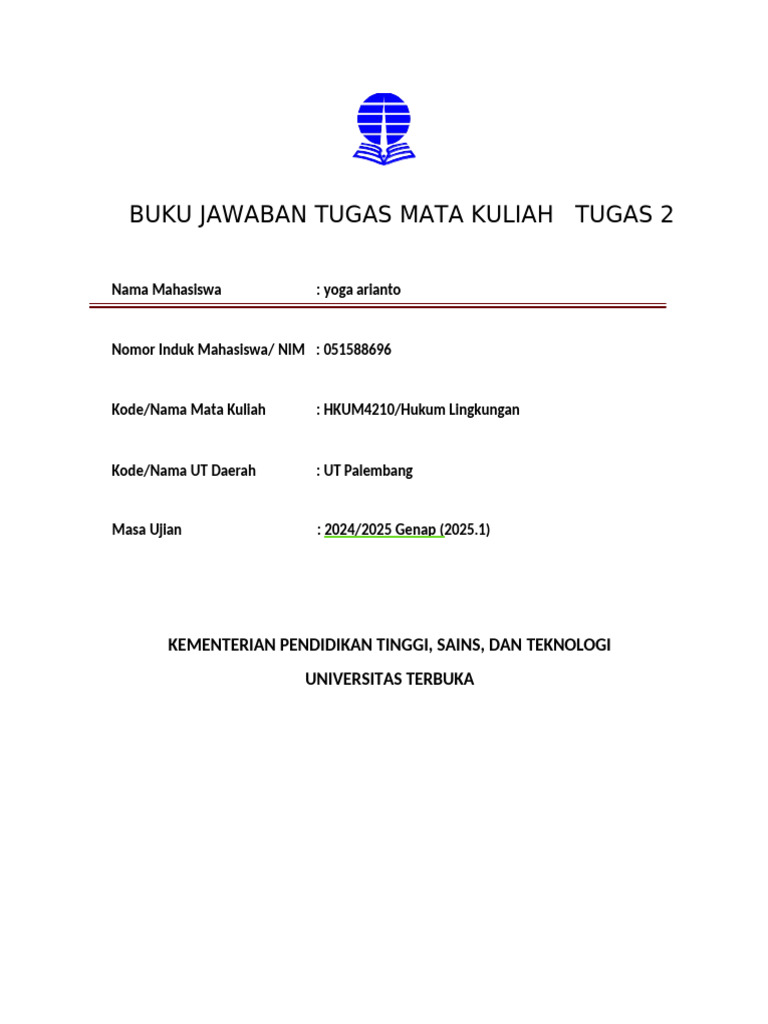 Tugas 2 MK Hukum Lingkungan | PDF