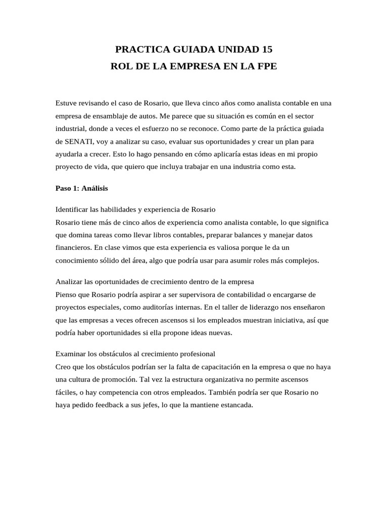 Practica Guiada Unidad 15 | PDF | Análisis FODA