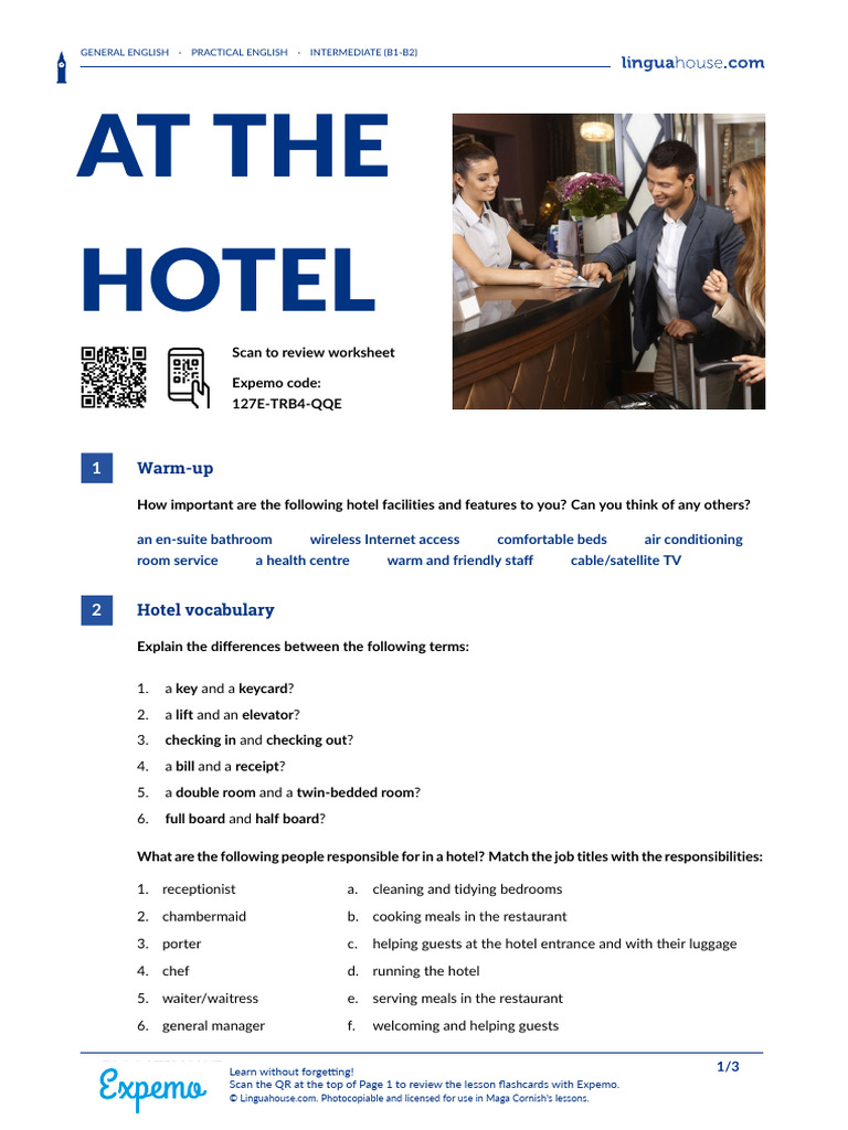 At The Hotel British English Student Ver2 | PDF