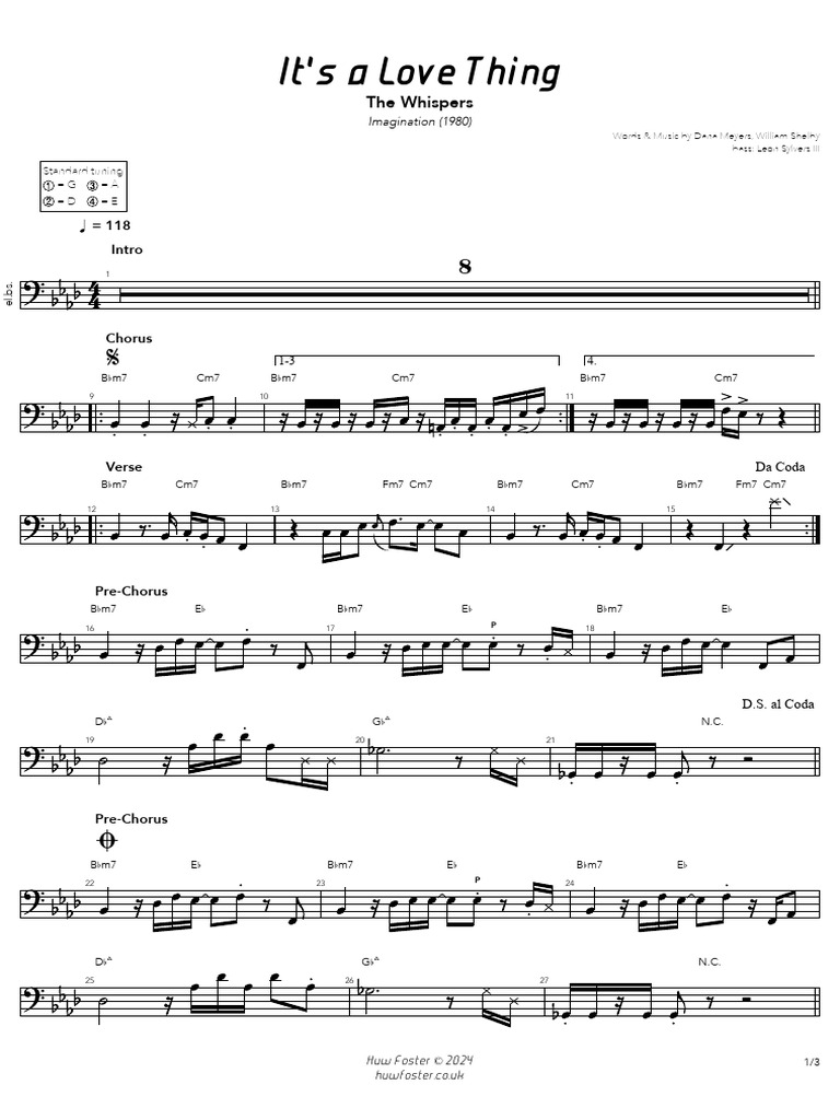 It's a Love Thing - The Whispers Chords | PDF | Song Structure | Musicology