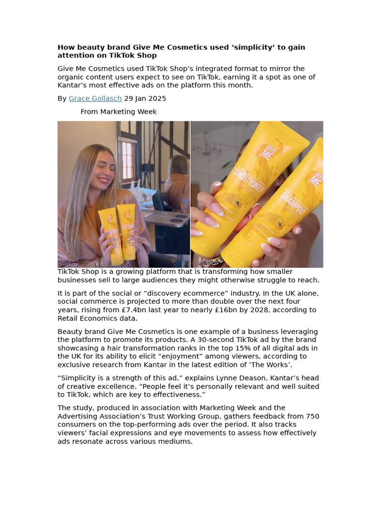 How Beauty Brand Give Me Cosmetics Used - Simplicity Ads | PDF ...