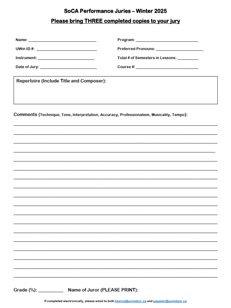 Jury Form Template 2024 2025 | PDF | Musicology