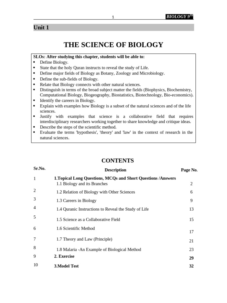 1 - The Science of Biology | PDF | Biotechnology | Zoology