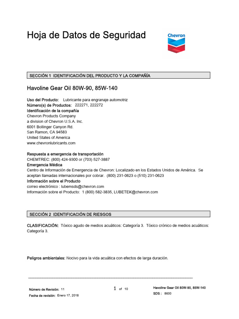 Havoline Gear Oil 80w 90 | PDF