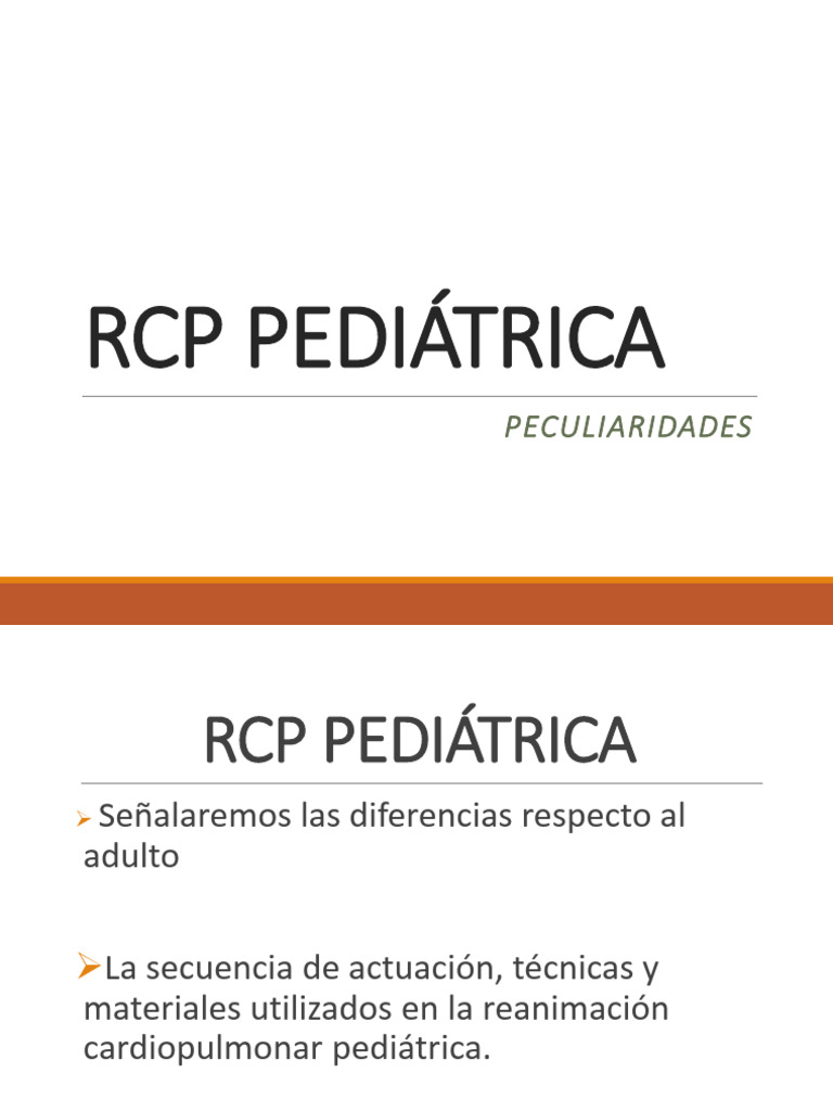 Resumen RCP Pediátrica | PDF | Reanimación cardiopulmonar | Emergencias ...