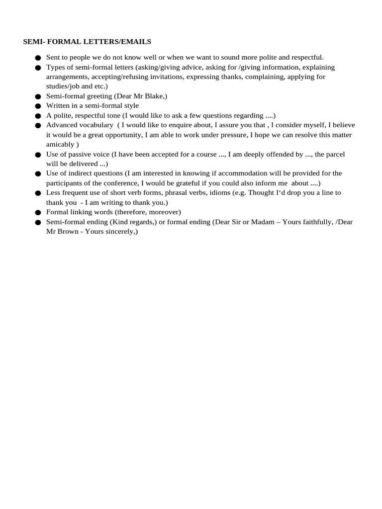 Guide to Writing Semi-Formal Letters | PDF | Camera | Baggage