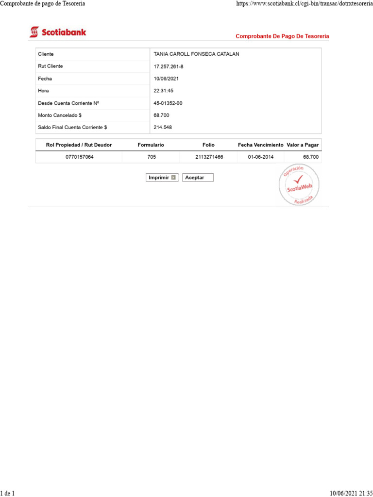 Comprobante Pago Seremi | PDF