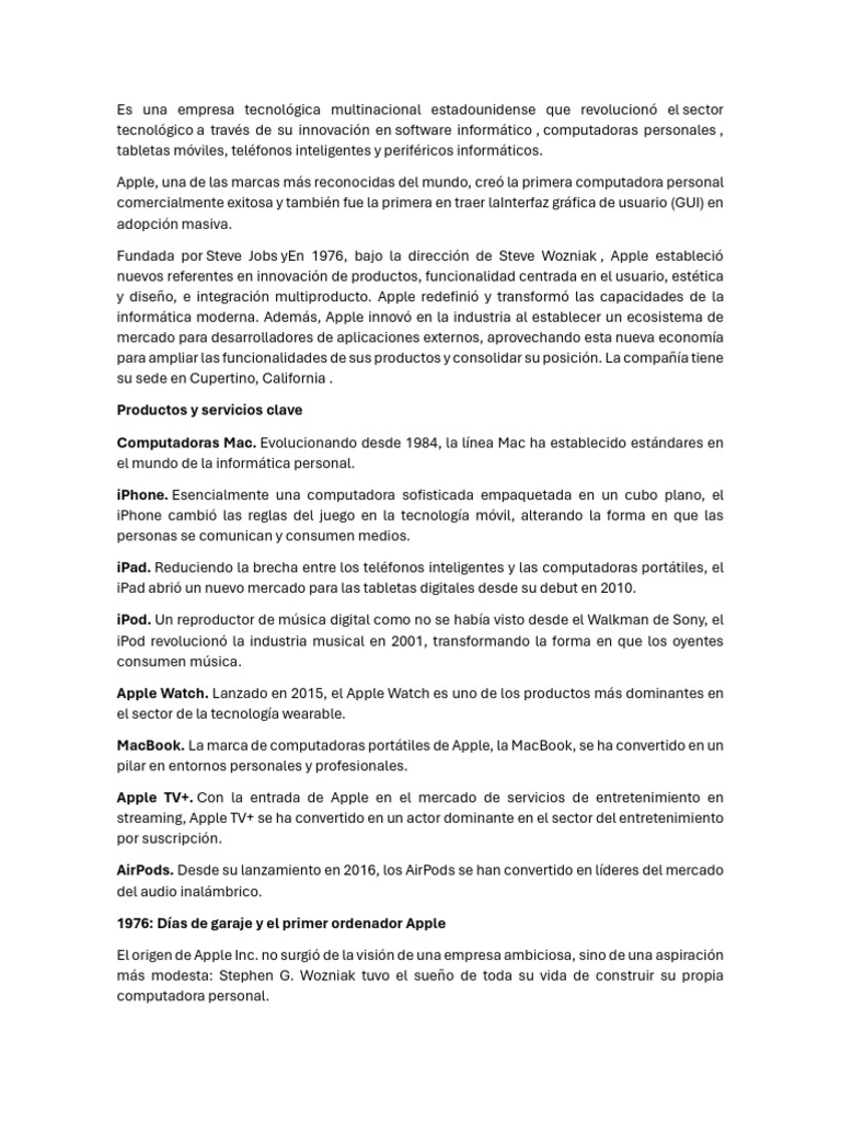 Historia de Apple | PDF | Apple Inc. | Yo telefono