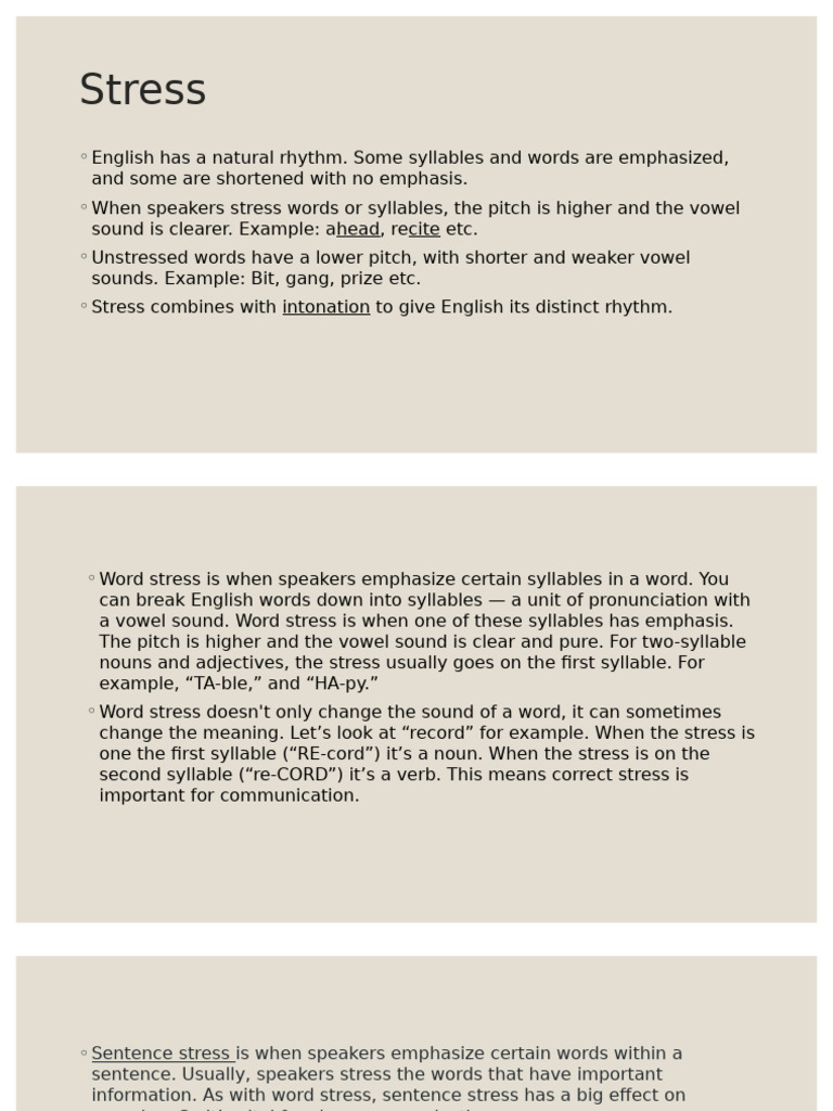 Stress, Intonation and Accent | PDF | Stress (Linguistics) | Accent ...