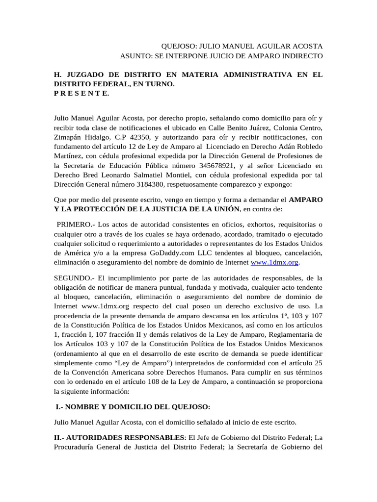 QUEJOSO | PDF | Libertad de expresión | Debido al proceso
