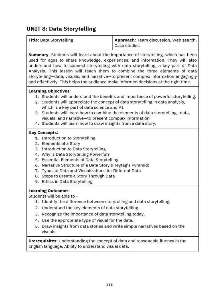 Unit 8 Data Storytelling | PDF | Narrative | Storytelling