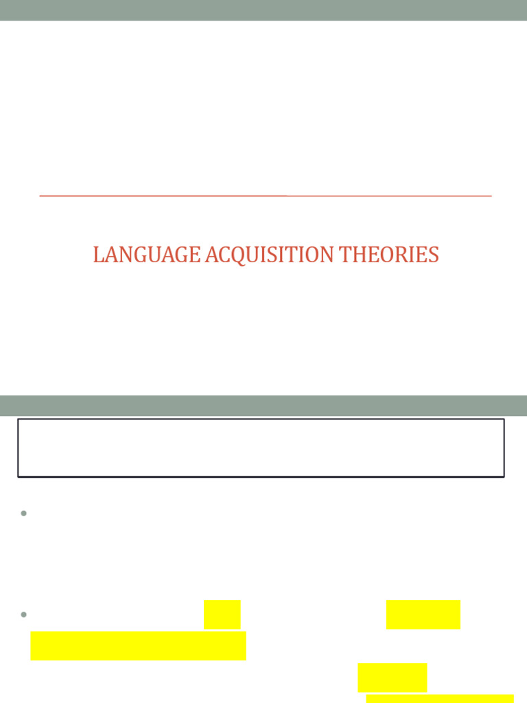 Language Acquisition Theories | PDF | Language Acquisition | Behaviorism