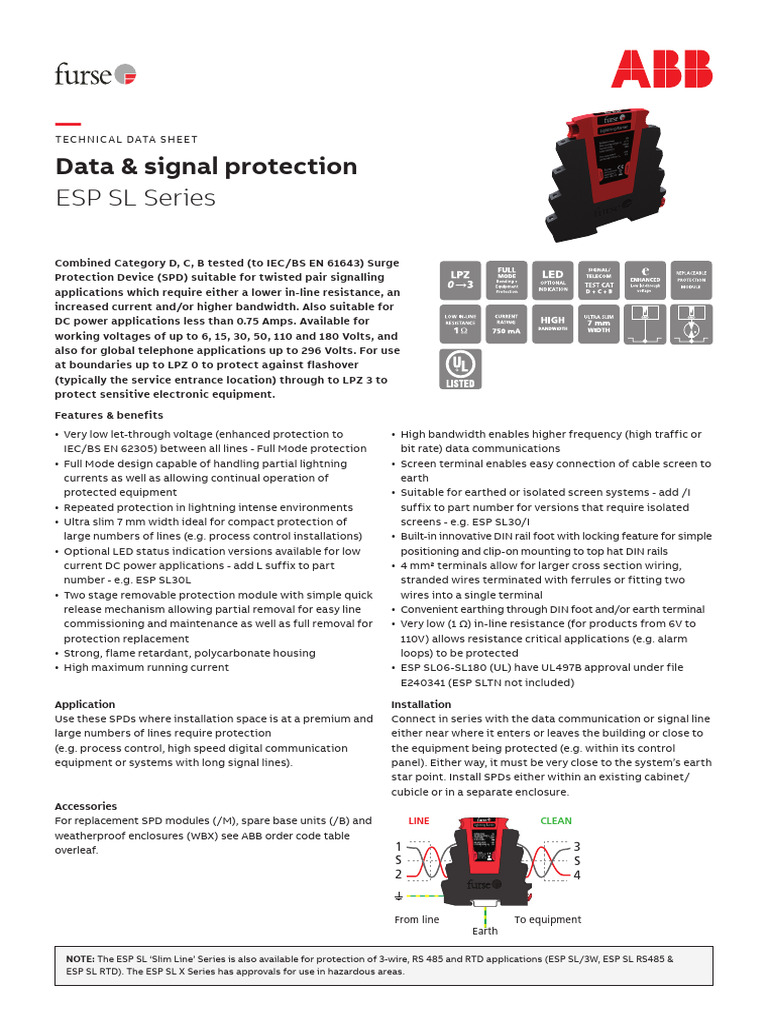 Abb Esp SL Series Datasheet Final Web 180920 | PDF | Direct Current | Alternating Current
