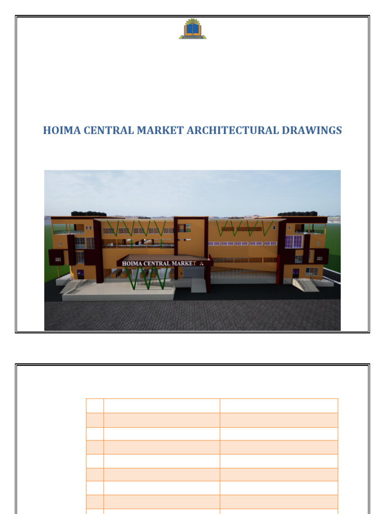 Hoima Market Architectural Drawings | PDF | Civil Engineering