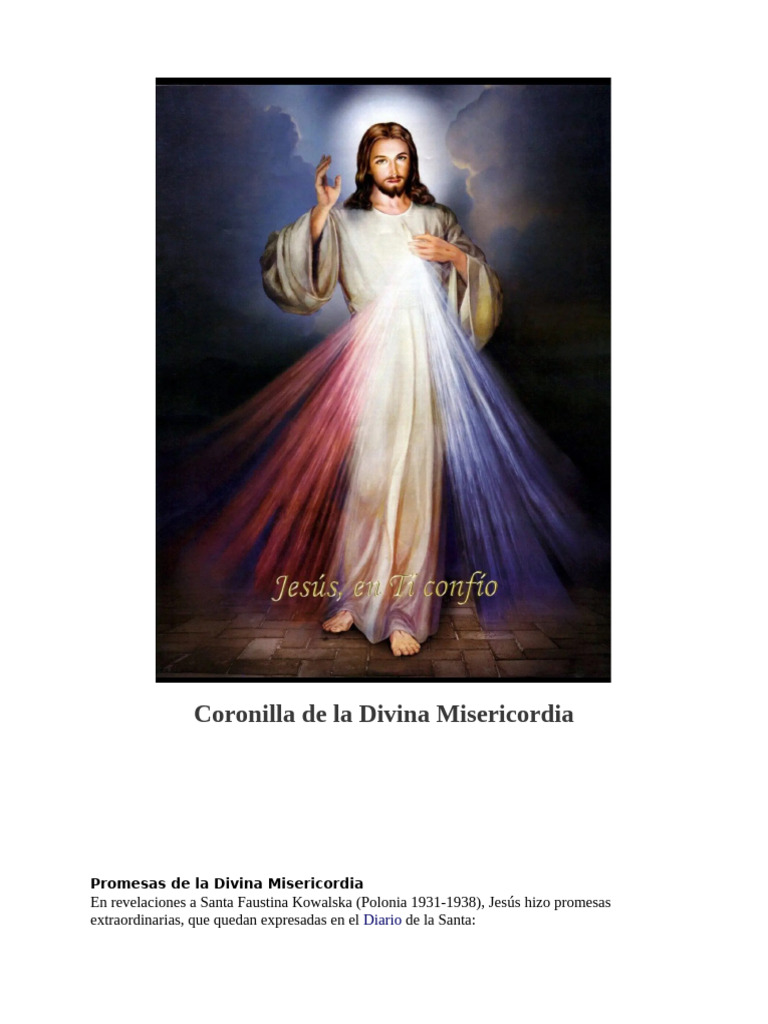 Coronilla de la Divina Misericordia | PDF | Teología | Creencia religiosa y doctrina