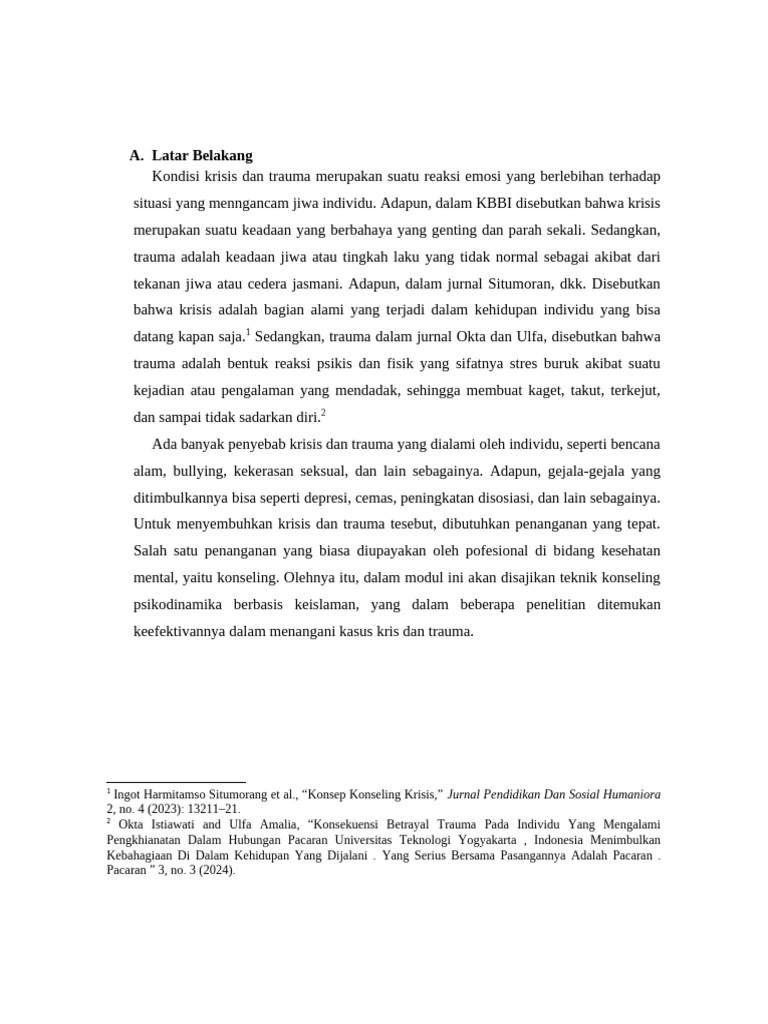 Latar Belakang Modul BKI Kontemporer | PDF