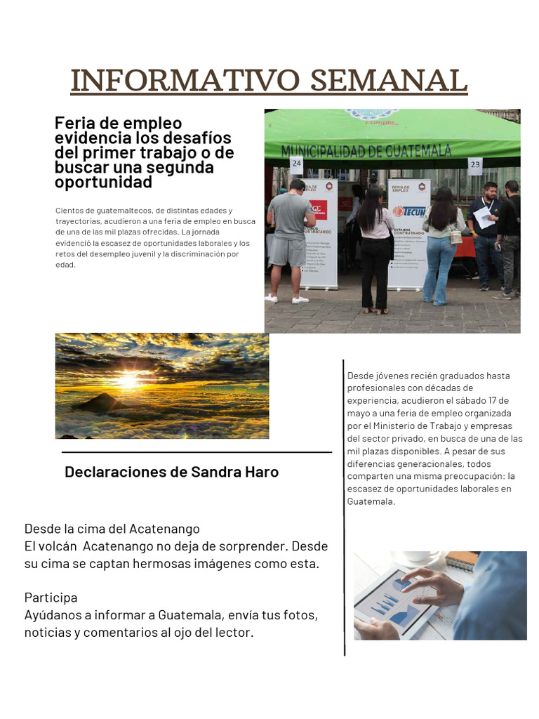 Documento A4 Periódico Informativo Semanal Minimalista Clásico ...