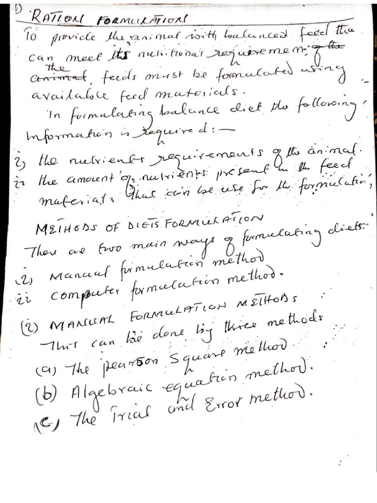 Feed FormulationRation Formulation AGR 301 | PDF