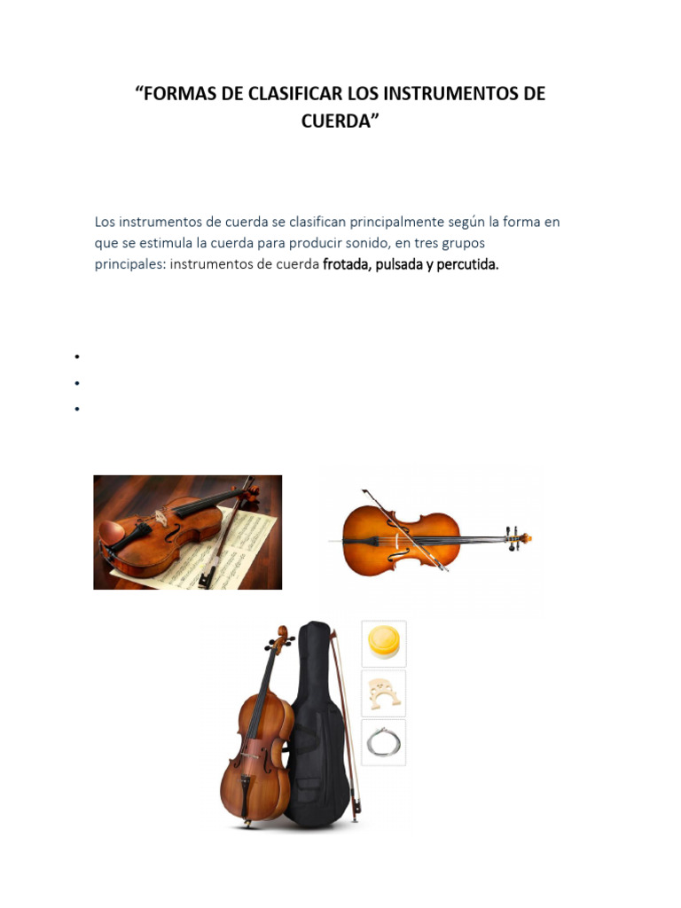 Clasificación de Instrumentos de Cuerda | PDF