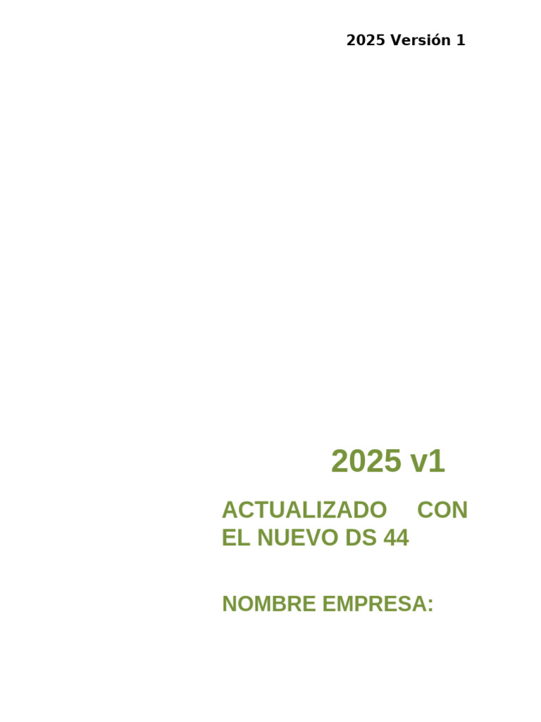 NUEVO REGLAMENTO INTERNO DS 44 RIOHS 2025 v4 (1) | PDF | Tiempo de trabajo | Derecho laboral