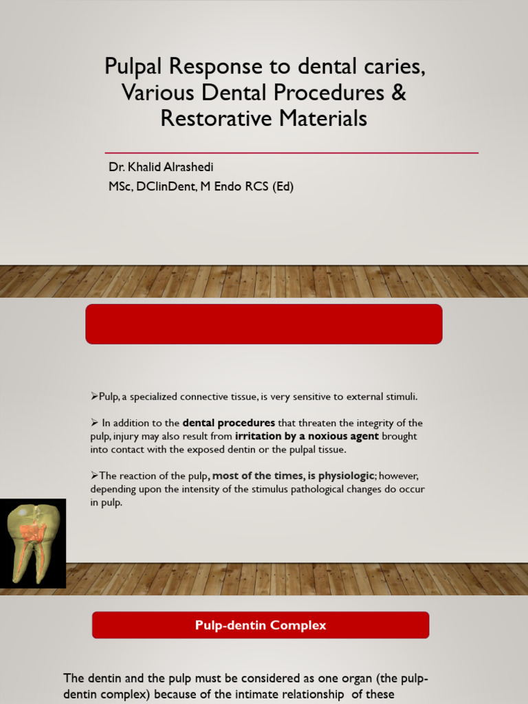 1-2. Pulpal Response To Dental Caries, Various Dental Procedures ...