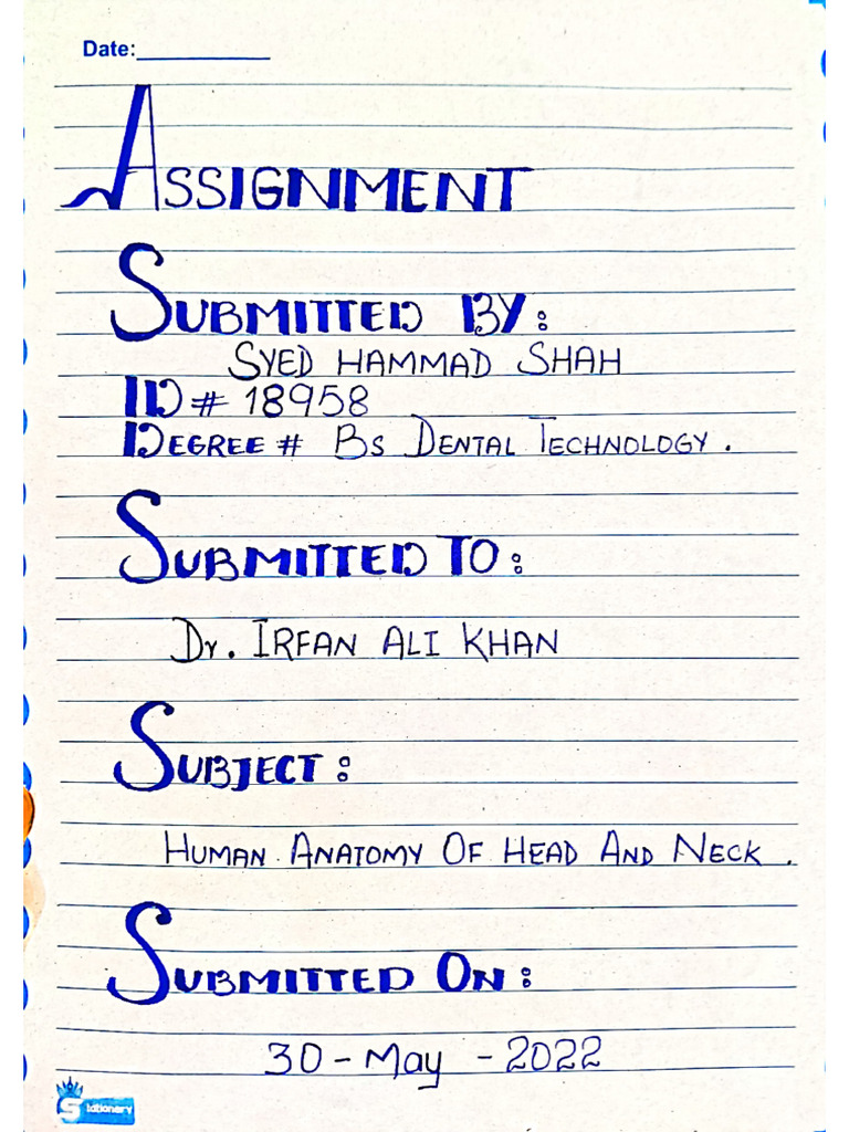 Trigeminal Nerve Assignment by Syed Hammad Shah | PDF