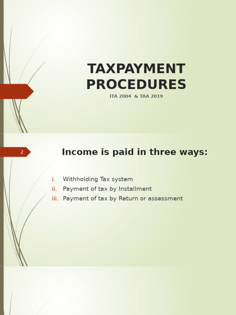 Tax Payments Procedures | PDF | Taxes | Economies
