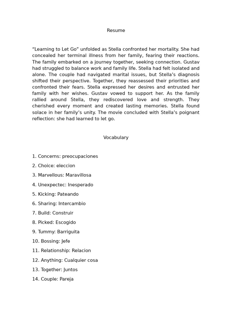 Resume and Vocabulary | PDF