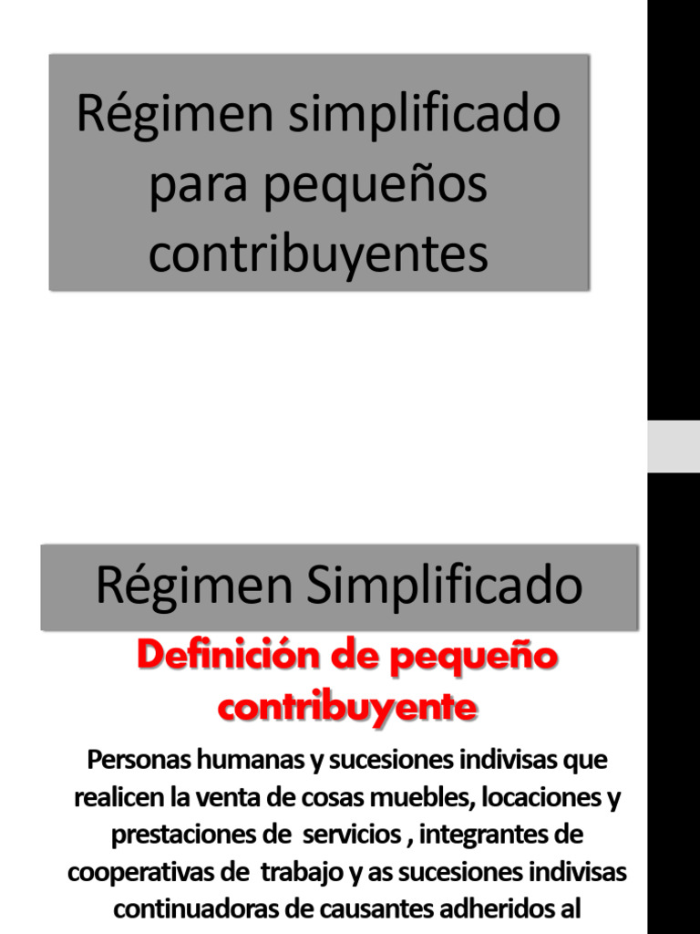 Régimen Simplificado para Pequeños Contribuyentes | PDF | Impuesto al valor agregado | Impuestos