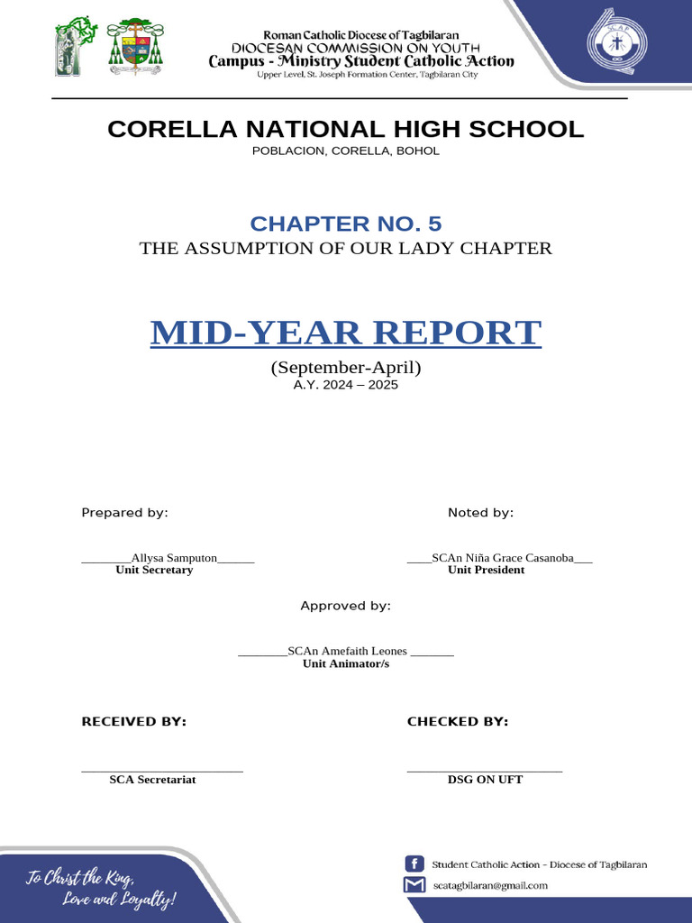 CORELLA NATIONAL HIGH SCHOOL MID-YEAR REPORT 2024-2025 | PDF | Catholic ...