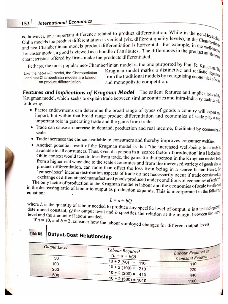 Krugman Model of IIT | PDF