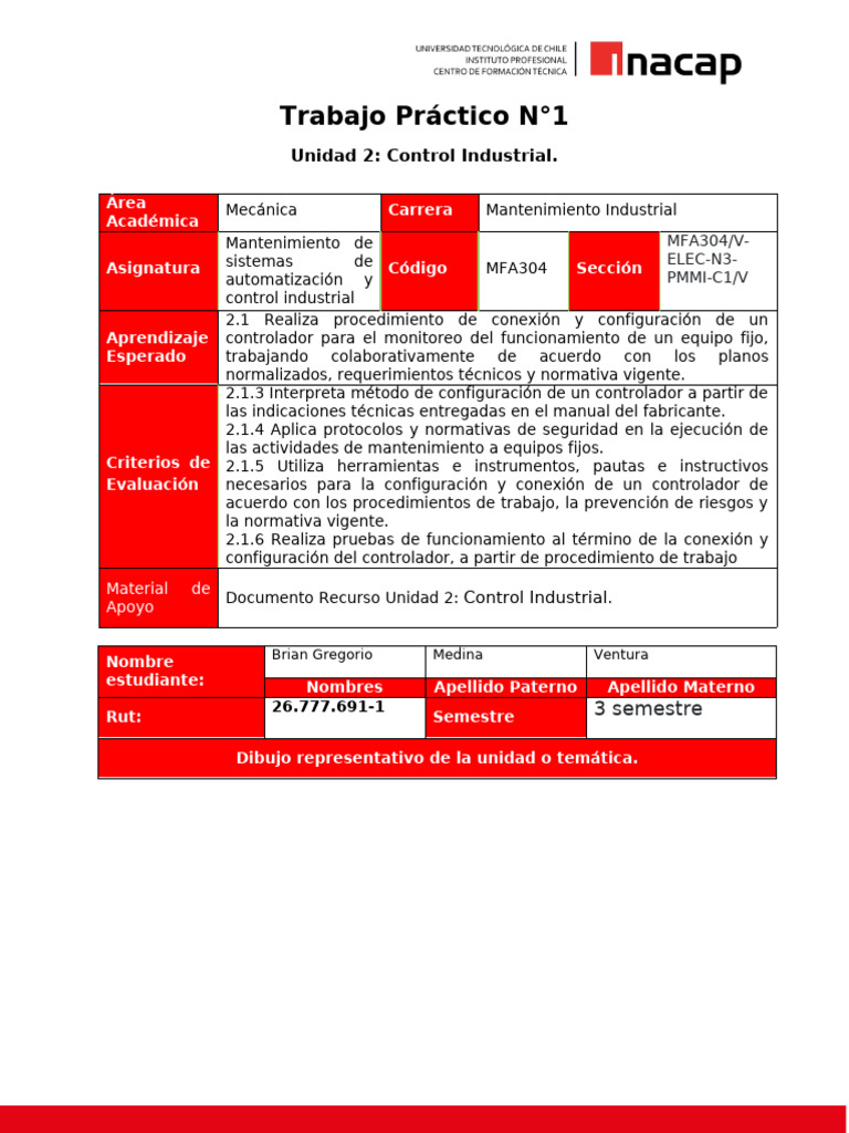 MFA304 - U2 - TP1.1 Evaluacion 2 | PDF | Automatización | Controlador lógico programable