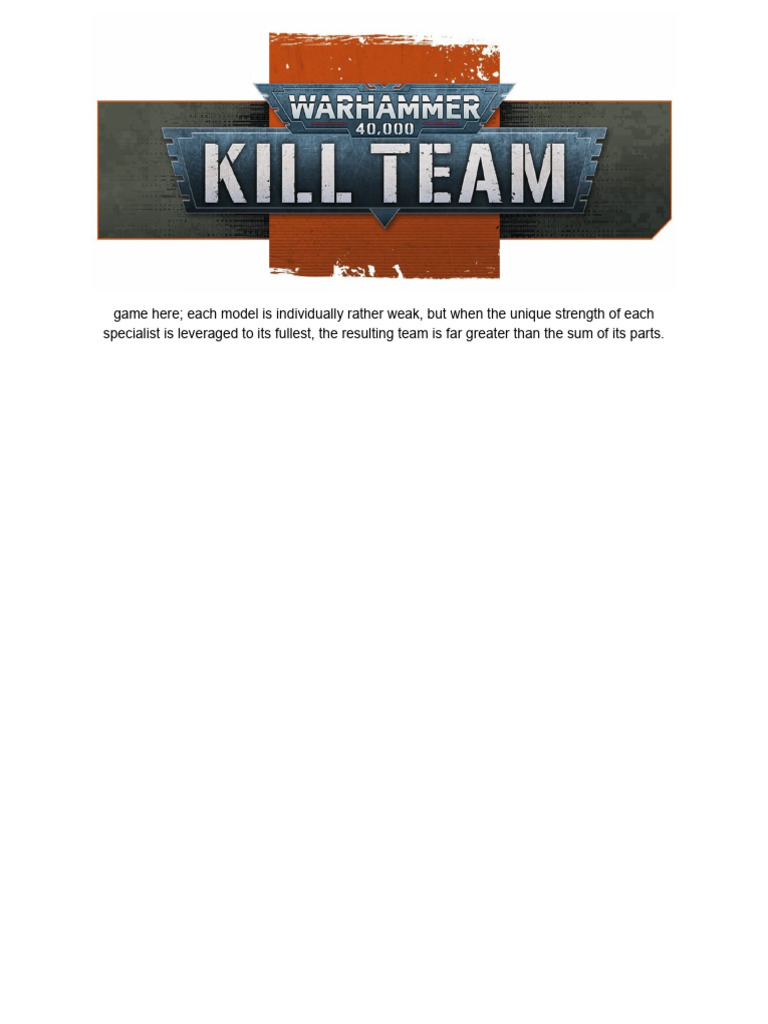 Bespoke Kill Teams Overview | PDF | Inquisition | Reconnaissance