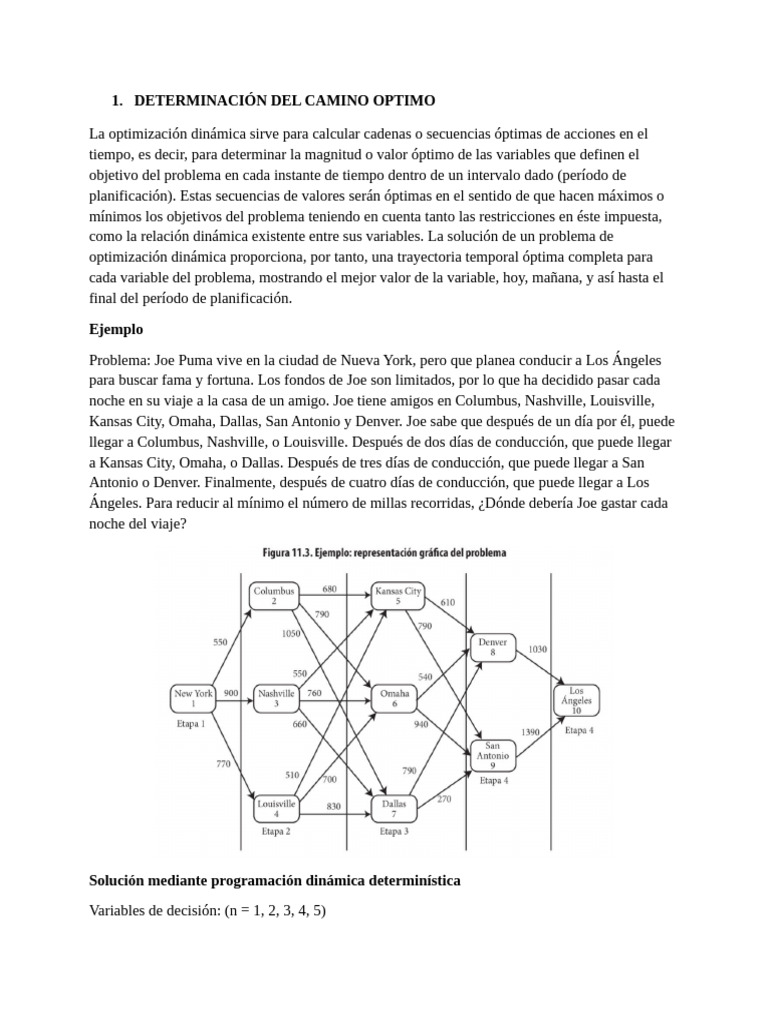 Determinación Del Camino Optimo | PDF | Optimización Matemática ...