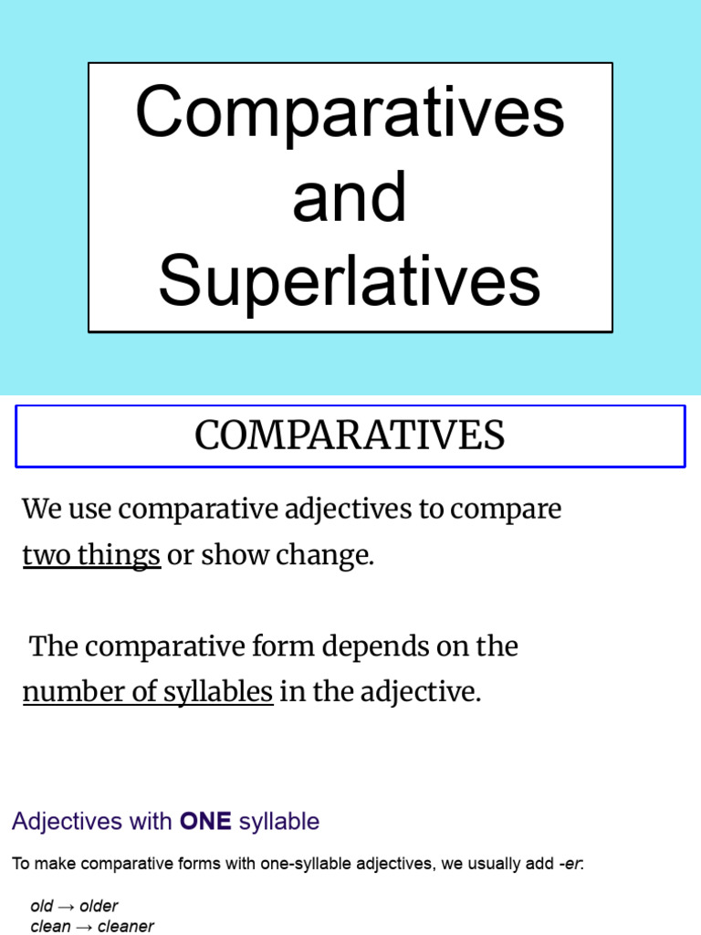 Comparatives & Superlatives | PDF | Linguistics | Languages