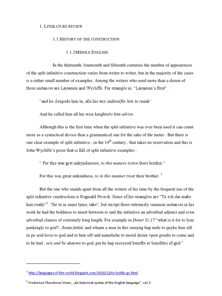 History and Usage of Split Infinitives | PDF | Semantics | Morphology