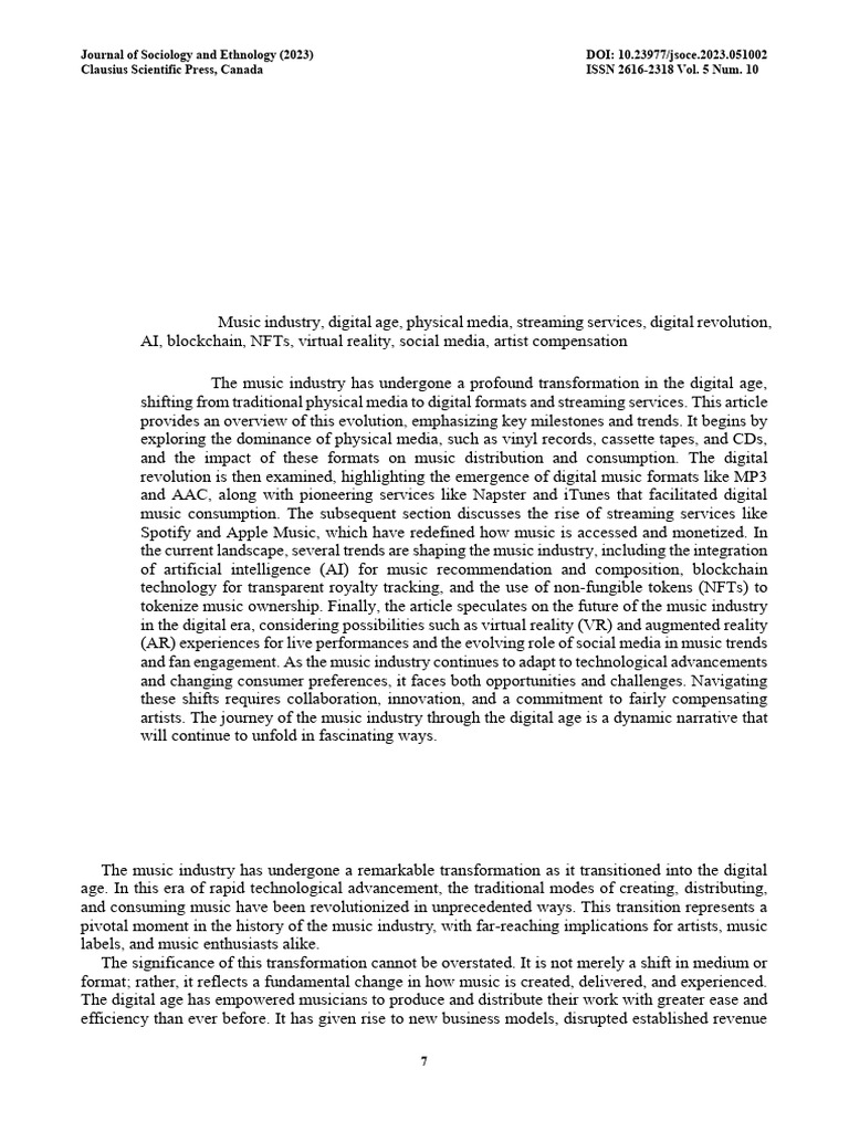 Music Industry Evolution in Digital Era | PDF | Music Industry ...