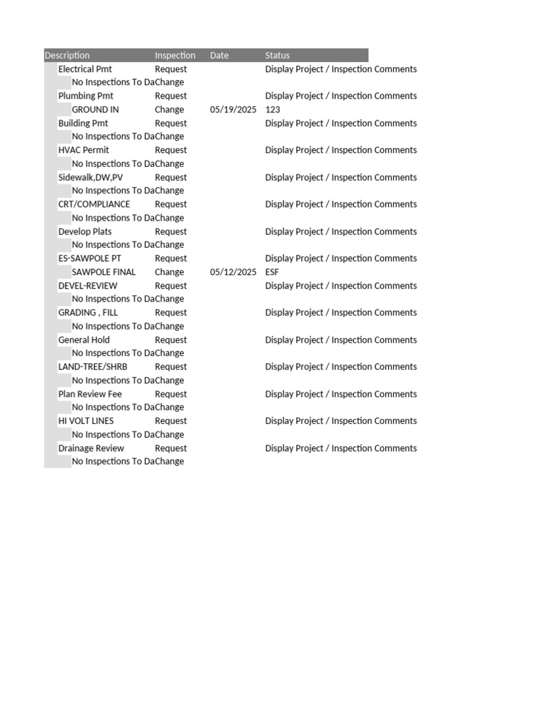 Inspection Status | PDF